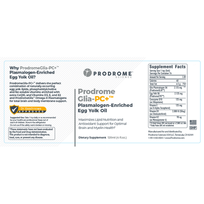 Prodrome GLIA-PC+ Egg Yolk Oil – Plasmalogen & Phosphatidylcholine ...