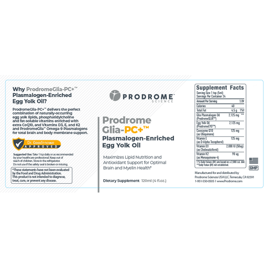 Prodrome GLIA-PC+ Egg Yolk Oil – Plasmalogen & Phosphatidylcholine ...