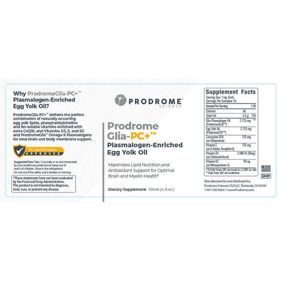Prodrome GLIA-PC+ Egg Yolk Oil – Plasmalogen & Phosphatidylcholine ...